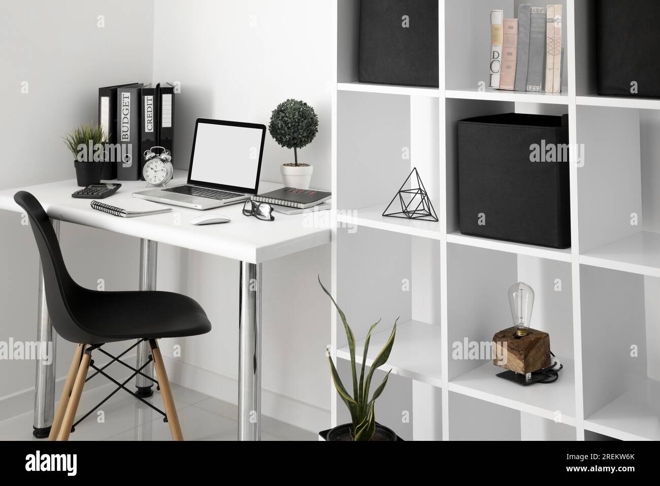 Office desk with laptop chair shelf. Resolution and high quality ...