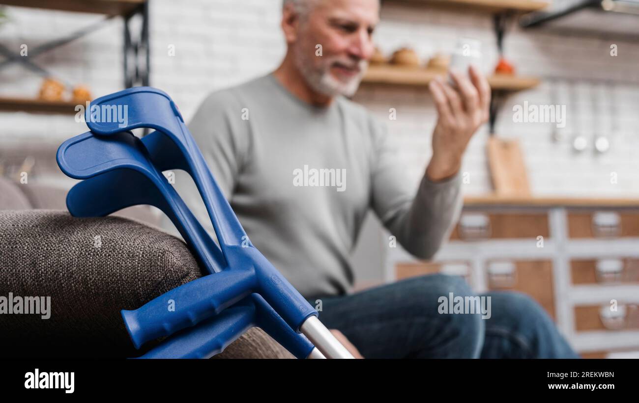 Adult male waiting recovery session start. Beautiful photo Stock Photo ...