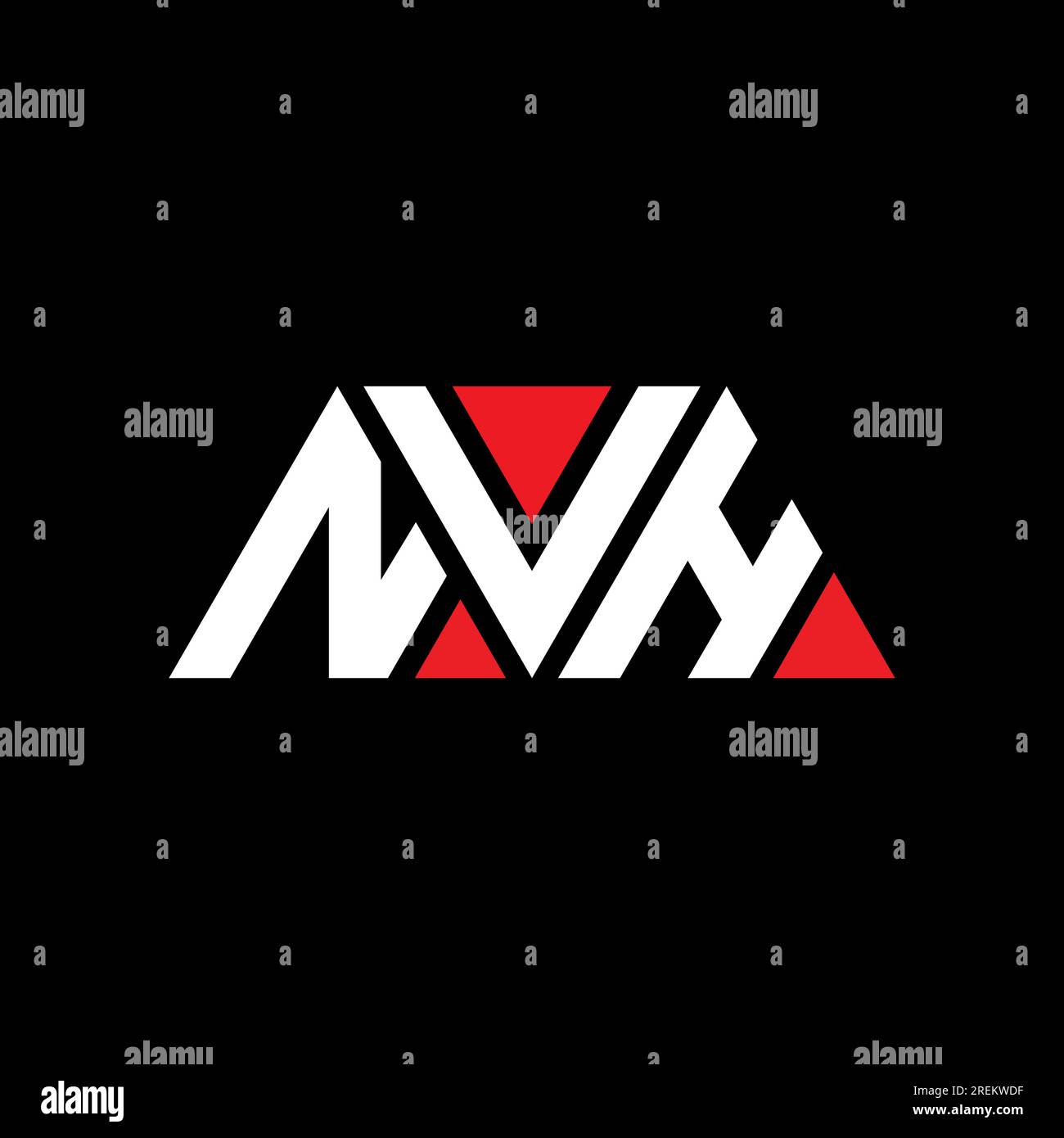NVH triangle letter logo design with triangle shape. NVH triangle logo design monogram. NVH ...