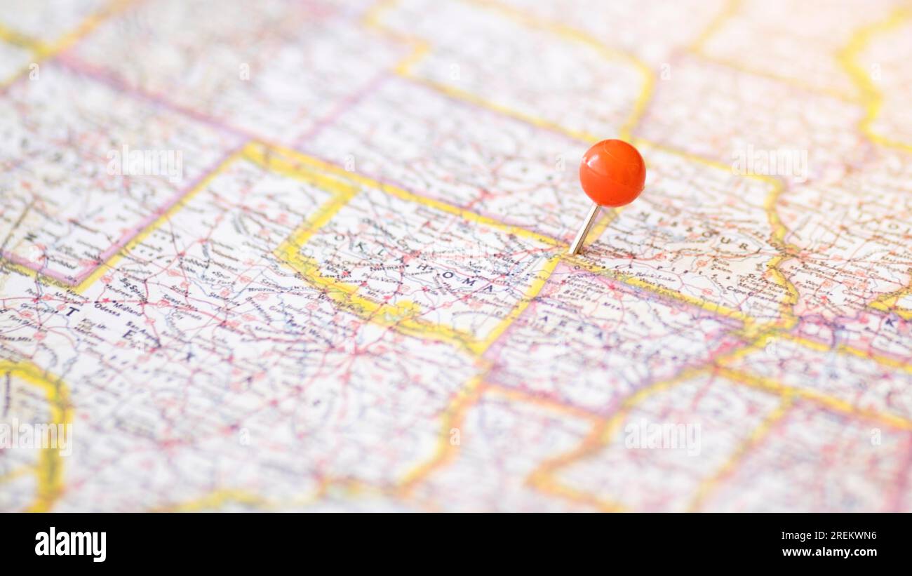 Defocused complex map with pinpoint. Beautiful photo Stock Photo - Alamy