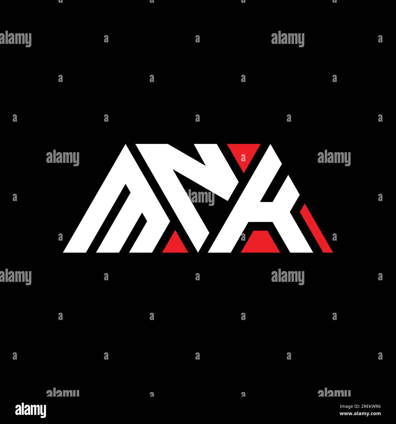MNK triangle letter logo design with triangle shape. MNK triangle logo ...
