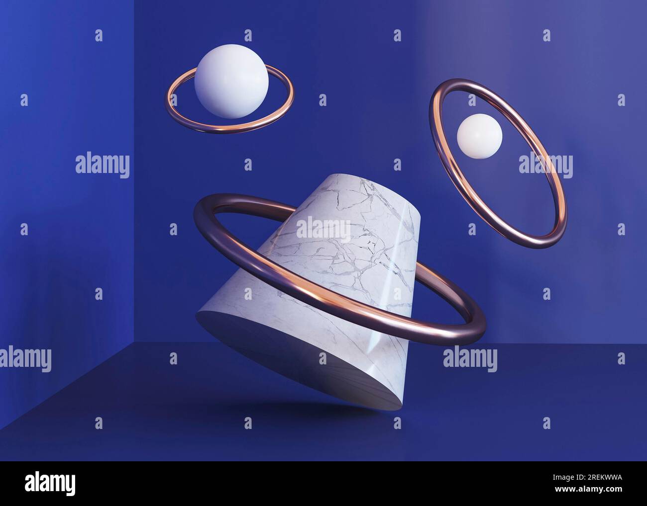 Flying rings geometric shapes background. Beautiful photo Stock Photo ...