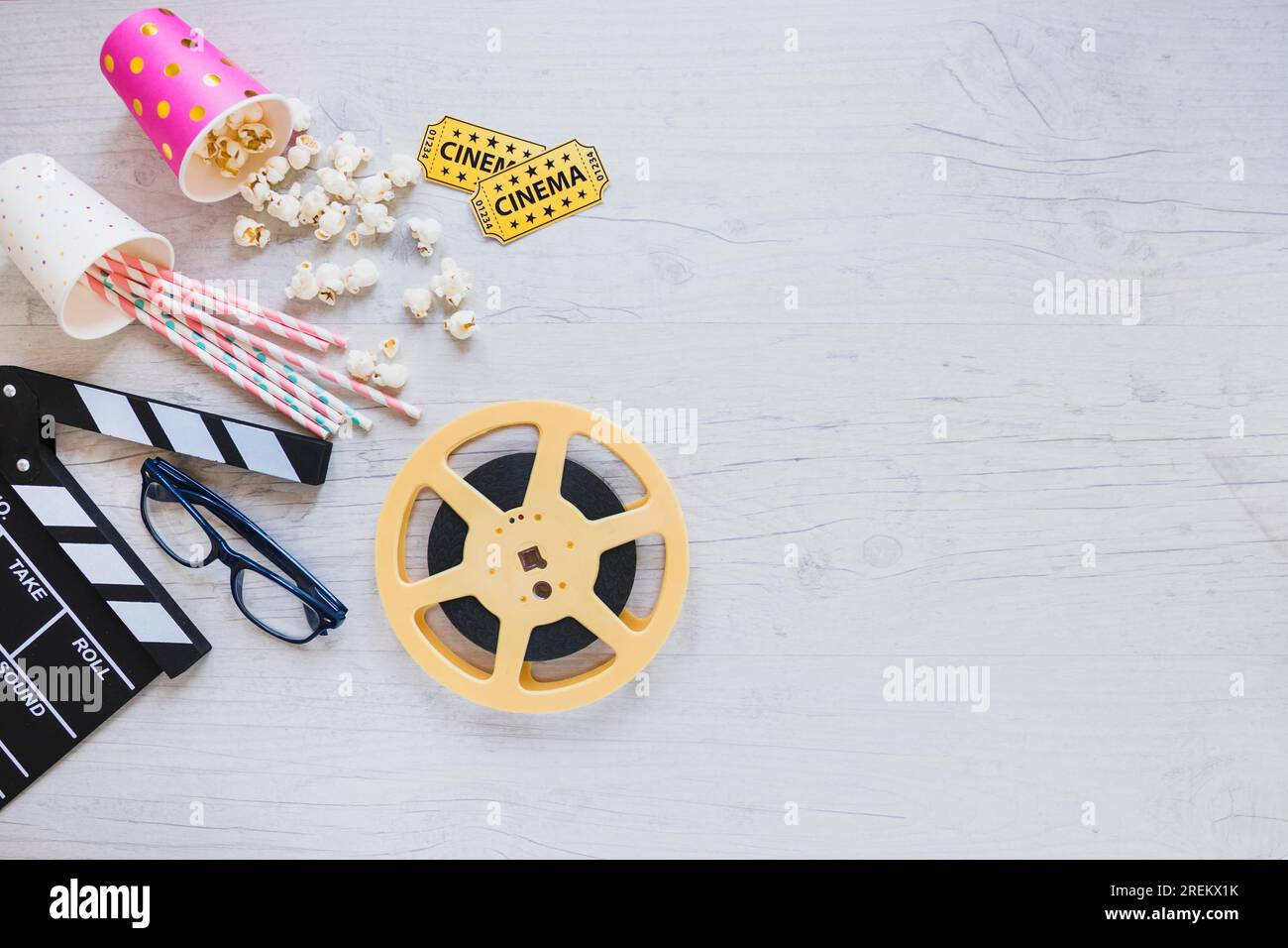 Stylish arrangement cinema objects. Beautiful photo Stock Photo - Alamy