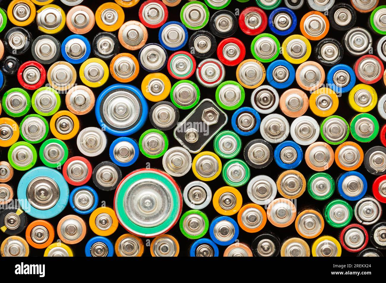 Top view battery pollution waste. Beautiful photo Stock Photo - Alamy