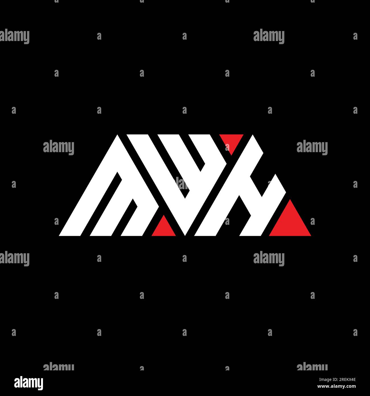 MWH triangle letter logo design with triangle shape. MWH triangle logo ...