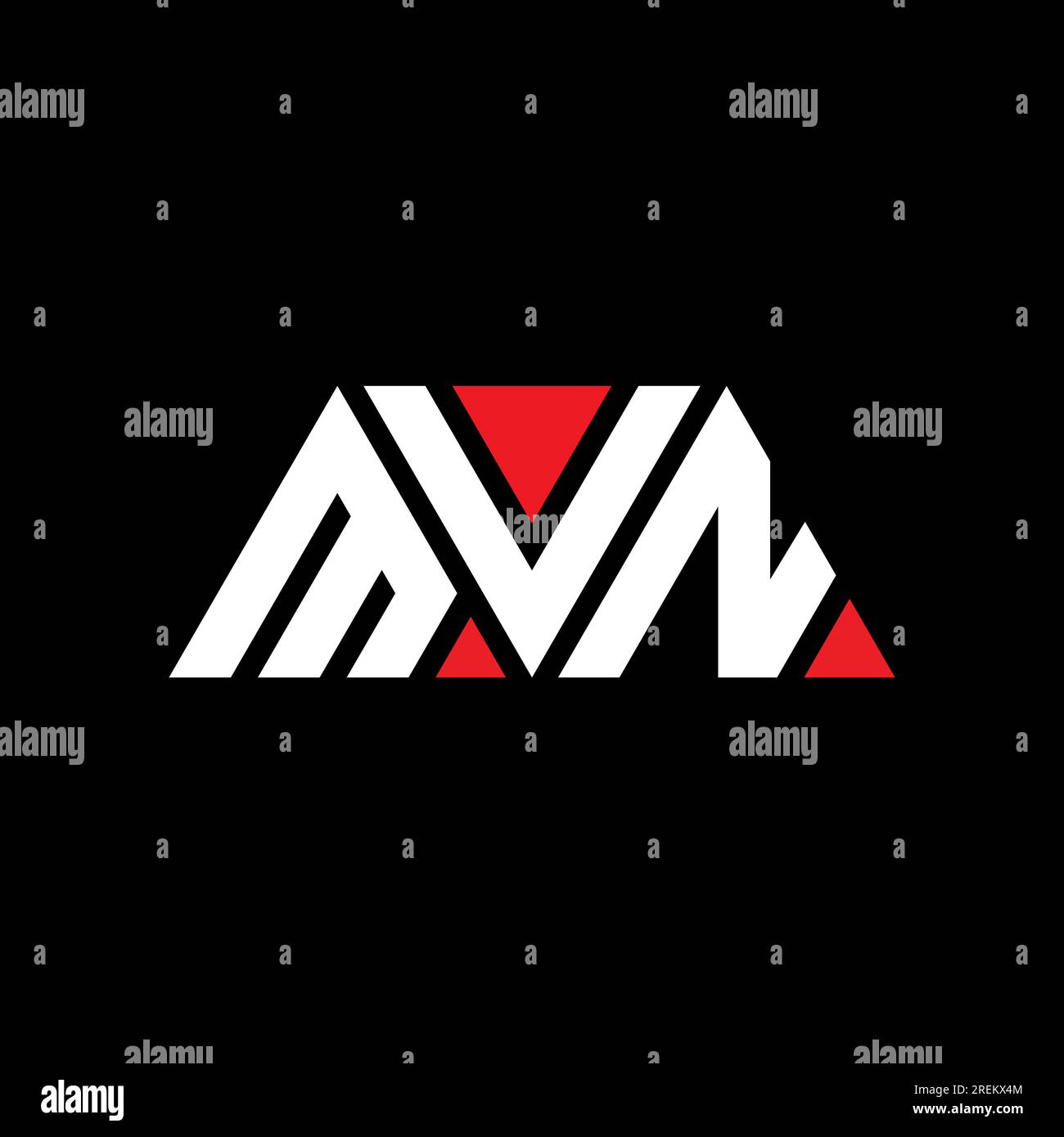 MVN triangle letter logo design with triangle shape. MVN triangle logo ...