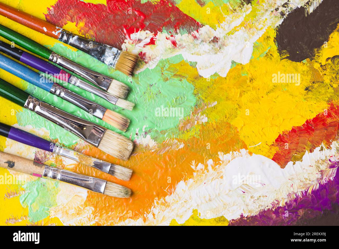 Brushes colorful painting. High resolution photo Stock Photo - Alamy