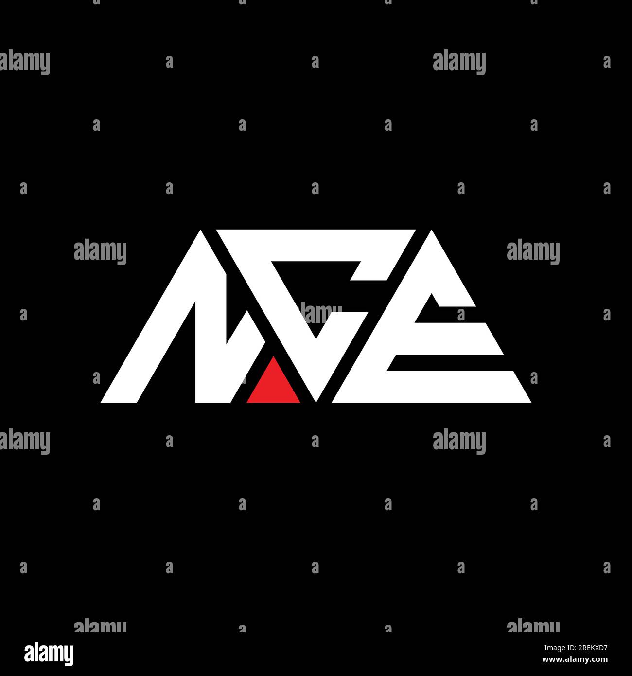 NCE triangle letter logo design with triangle shape. NCE triangle logo ...