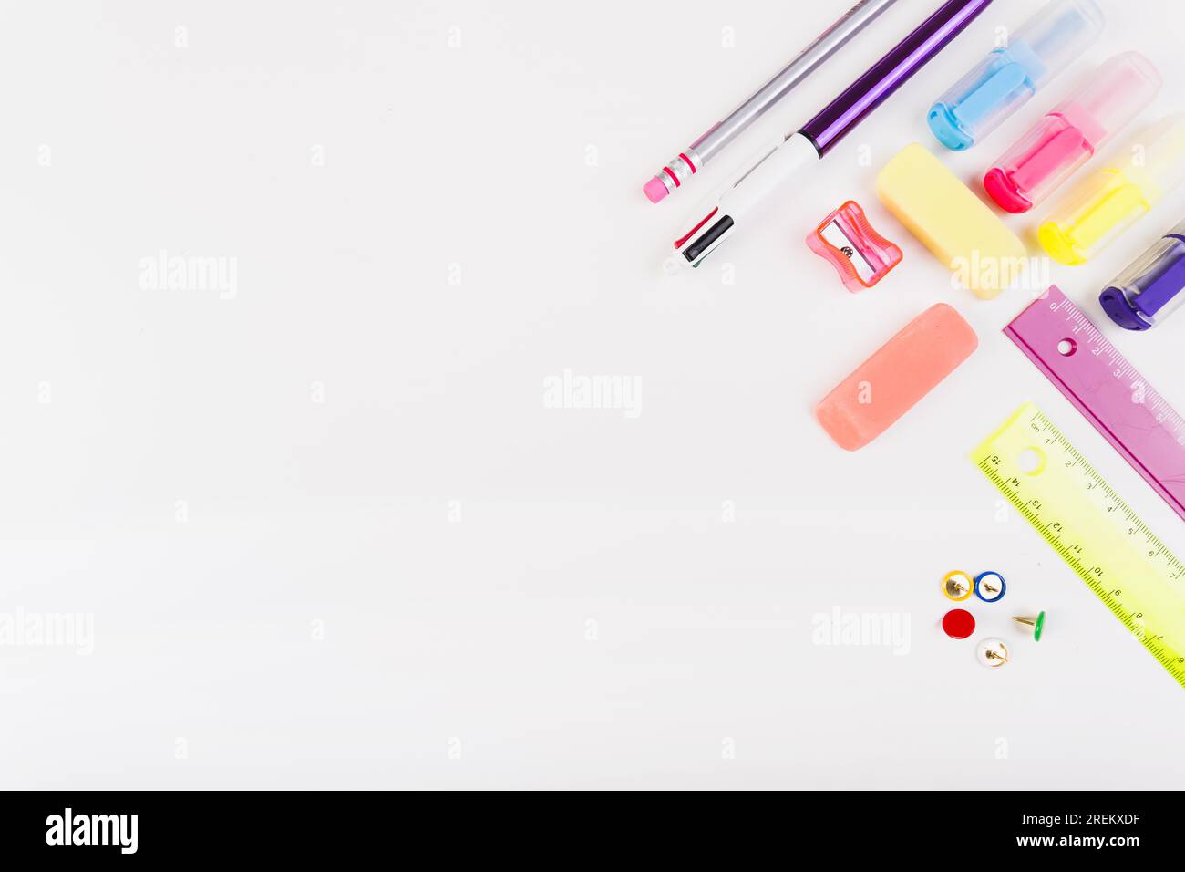 Colorful school stationery from. High resolution photo Stock Photo - Alamy