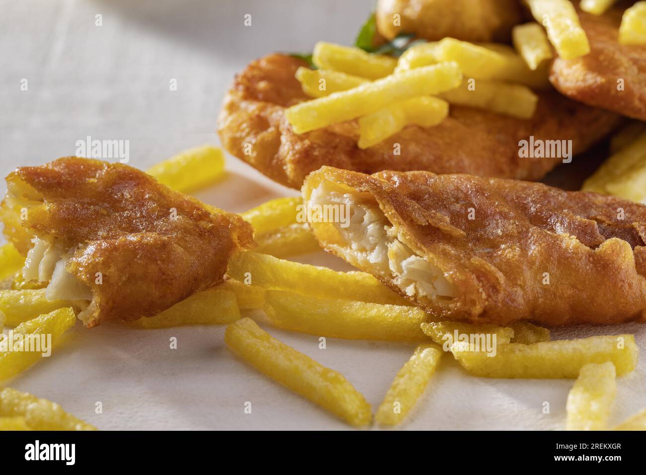 Close up fish chips. High resolution photo Stock Photo - Alamy