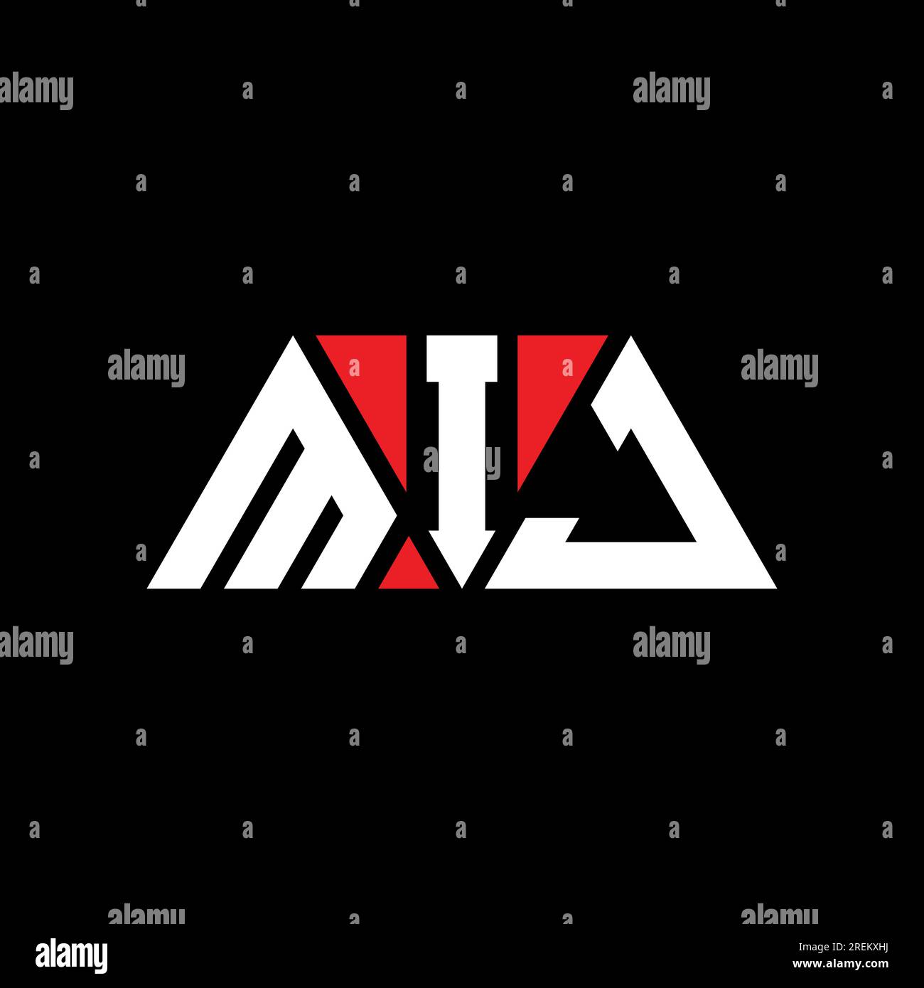 MIJ triangle letter logo design with triangle shape. MIJ triangle logo ...