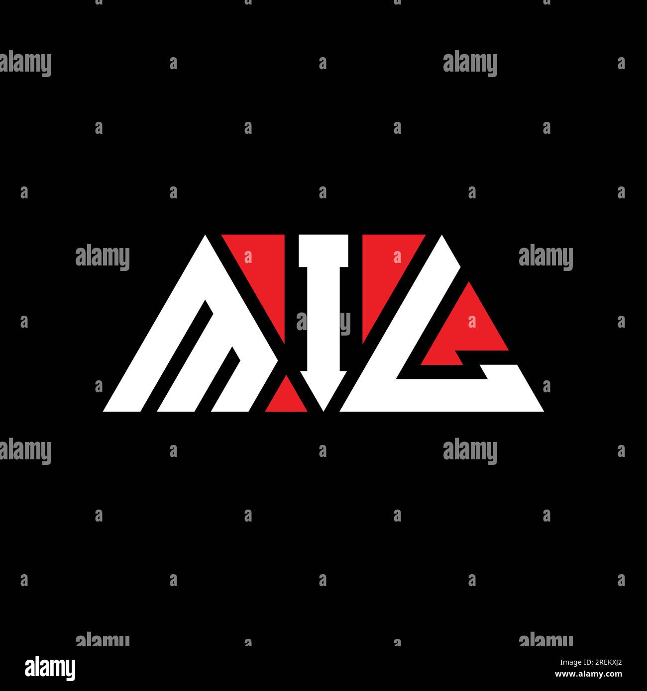 MIL triangle letter logo design with triangle shape. MIL triangle logo ...