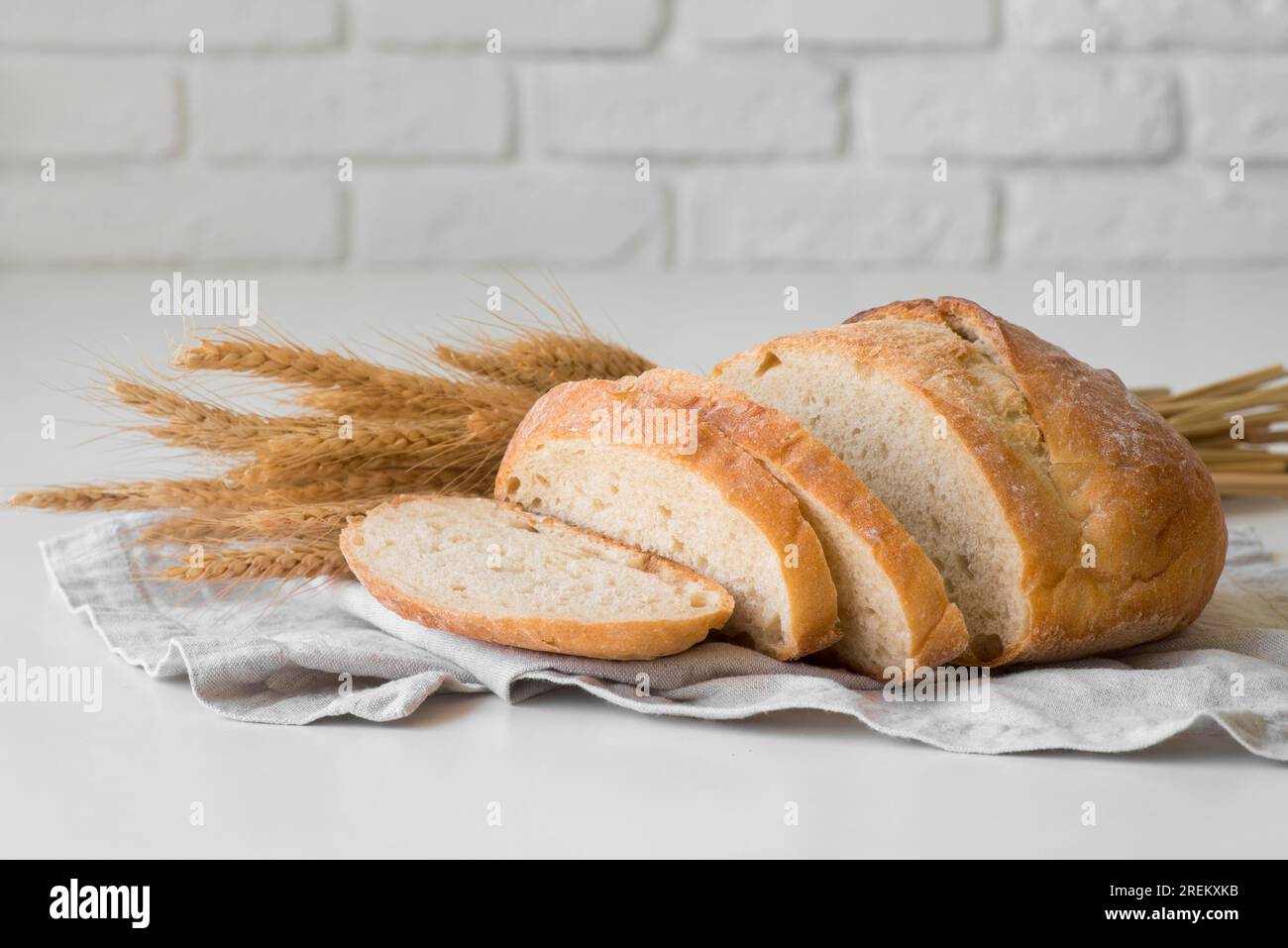 Front view sliced fresh bread. High resolution photo Stock Photo - Alamy