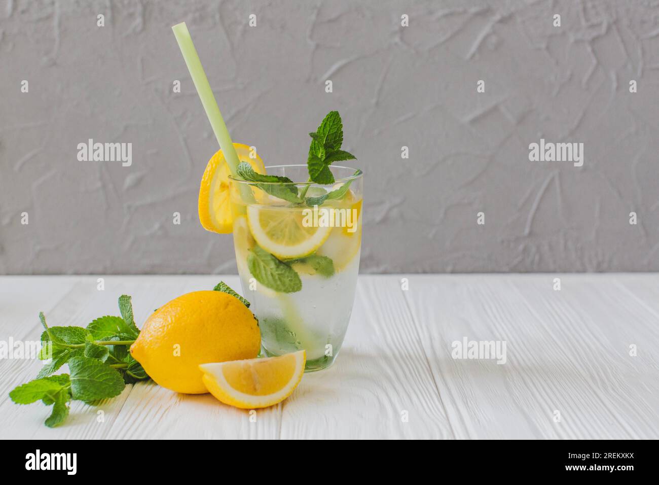 Fresh summer drink with lemon. High resolution photo Stock Photo - Alamy