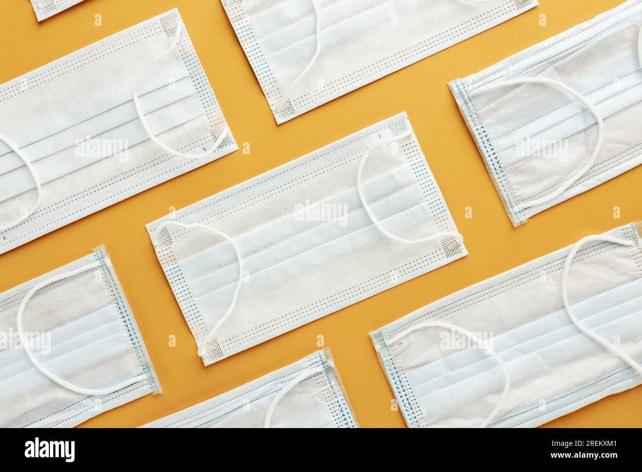 Flat lay arranged medical masks. High resolution photo Stock Photo - Alamy