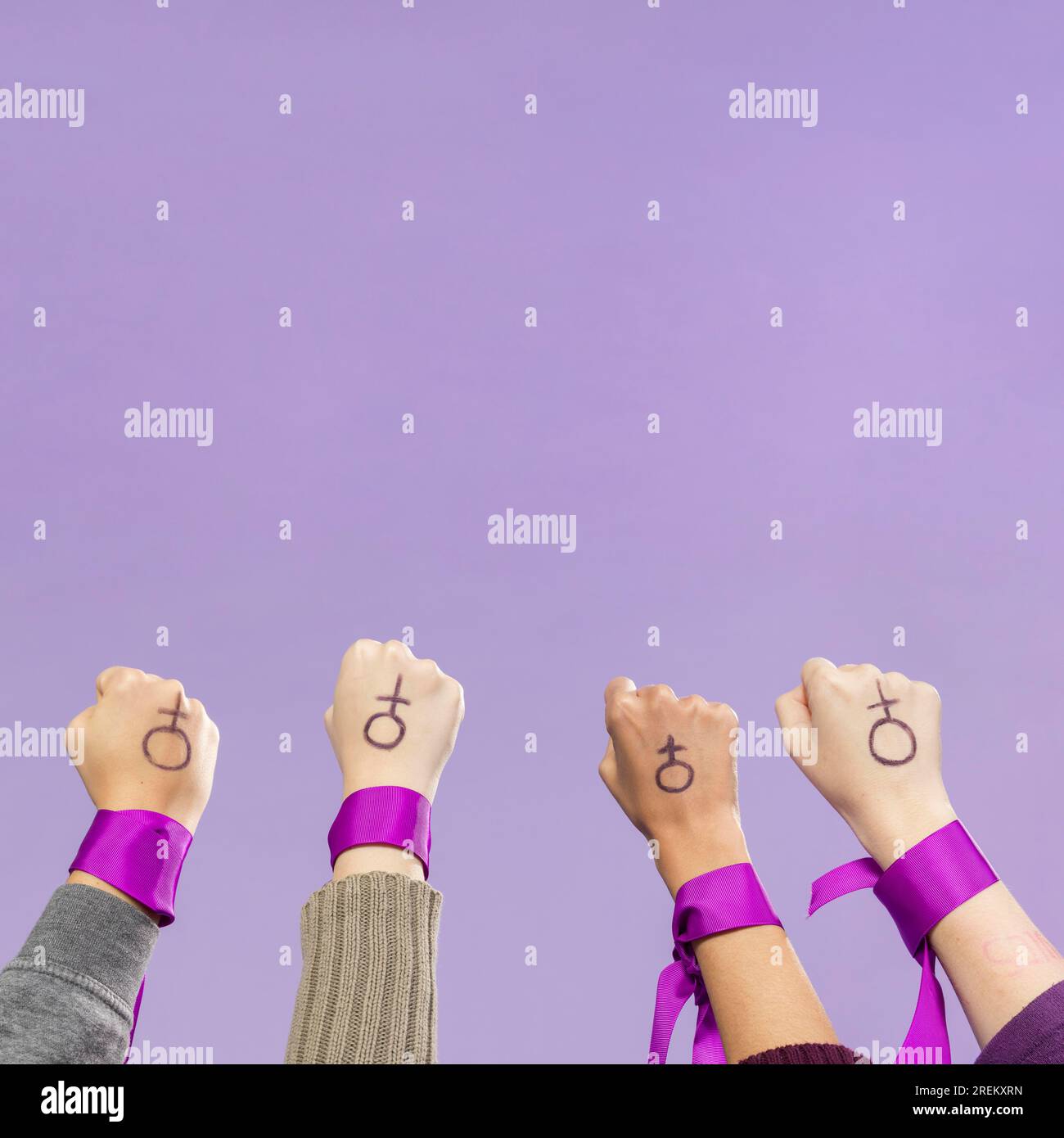 Group female activists protesting together. High resolution photo Stock ...