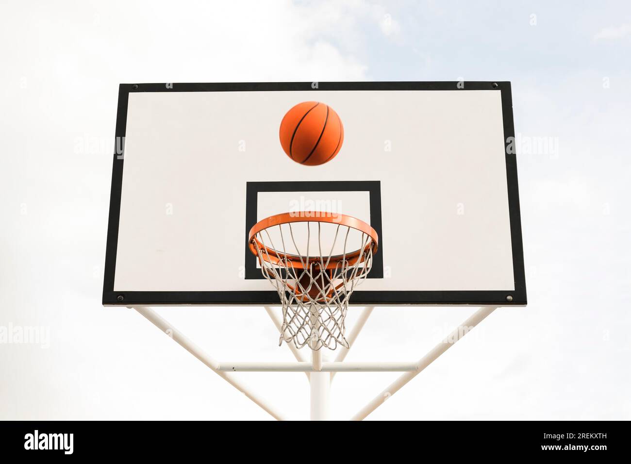 Low angle basketball hoop. High resolution photo Stock Photo - Alamy