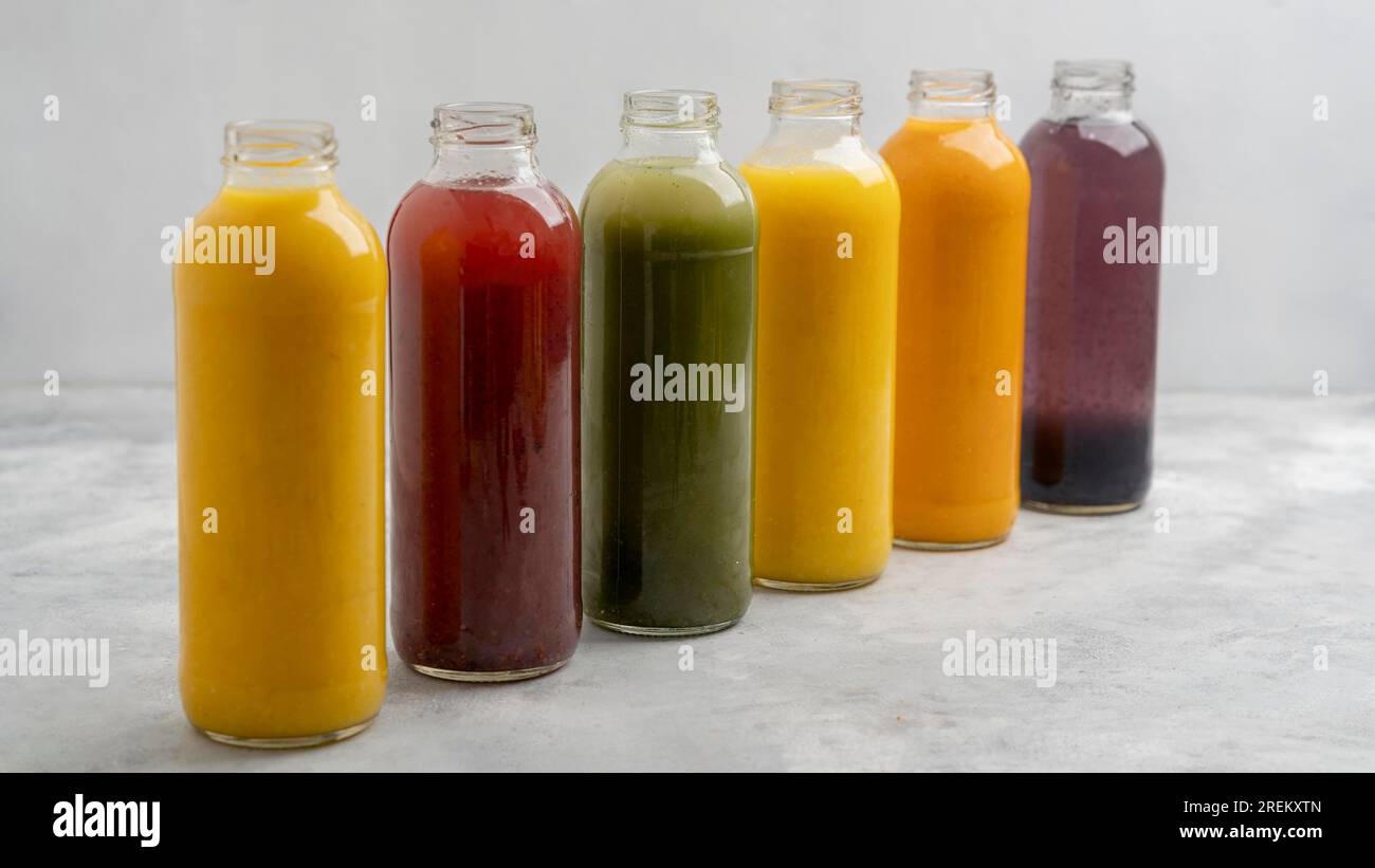 Healthy juice bottles assortment. High resolution photo Stock Photo - Alamy