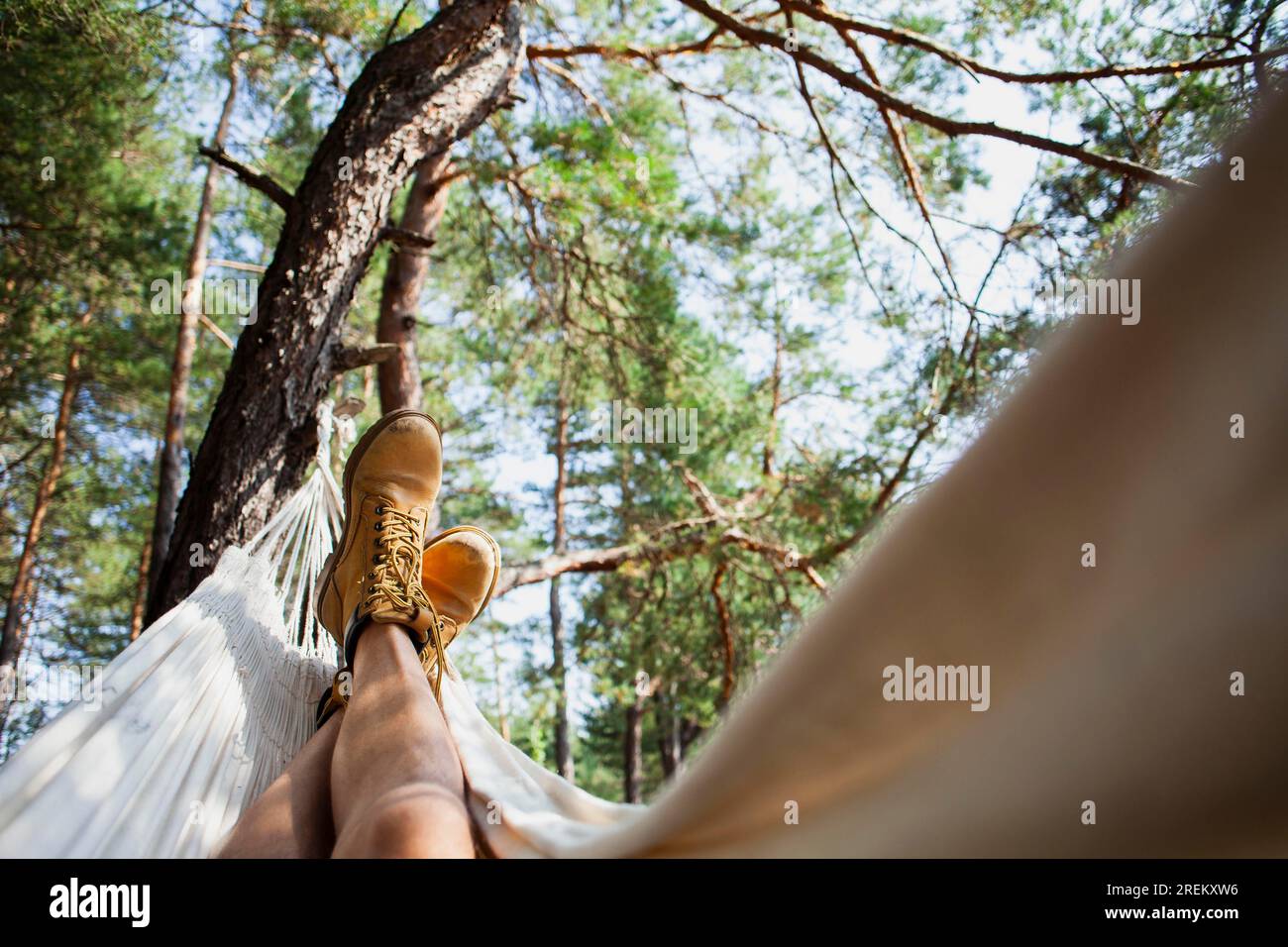 Low angle man hammock view. High resolution photo Stock Photo - Alamy