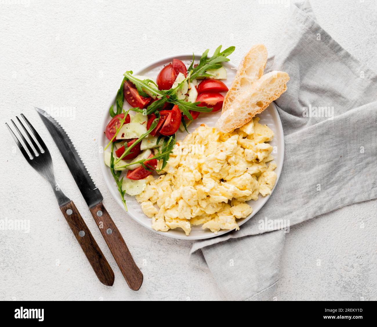 Scrambled eggs plate. High resolution photo Stock Photo - Alamy