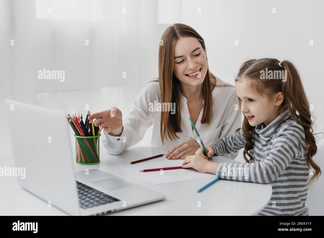 Teacher student learning together. High resolution photo Stock Photo ...
