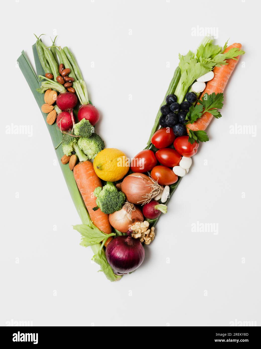 V shaped vegetable arrangement. High resolution photo Stock Photo - Alamy