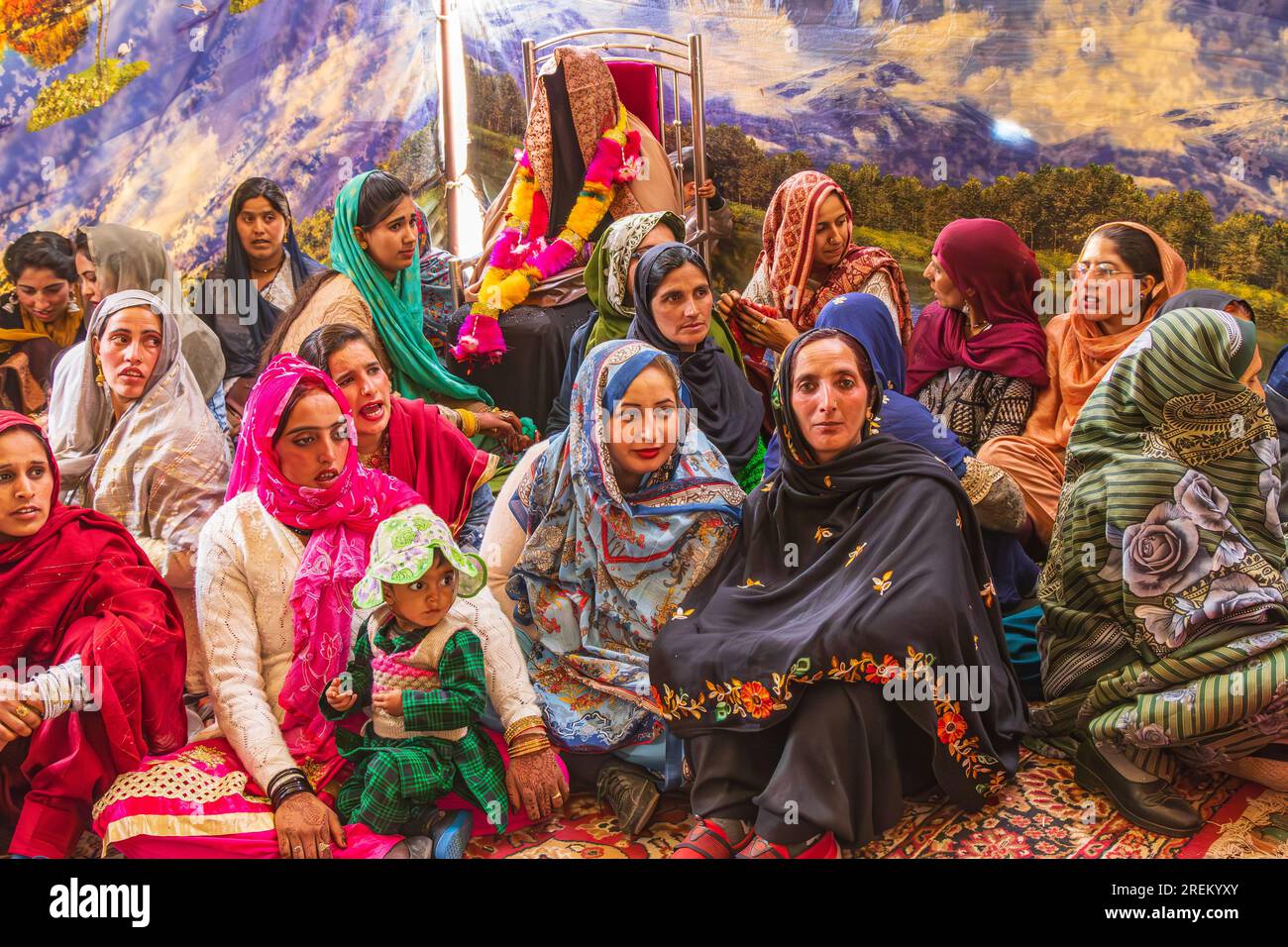 Kangan, Jammu and Kashmir, India. October 27, 2022. A young bride in a ...