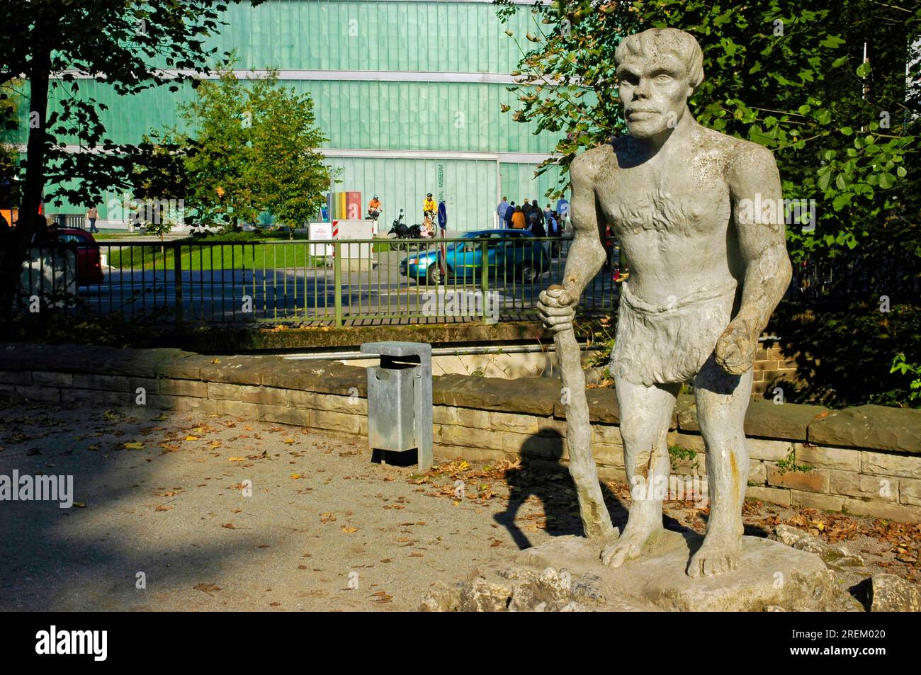 Neanderthal statue, in front of Neanderthal Museum, Mettmann, North ...