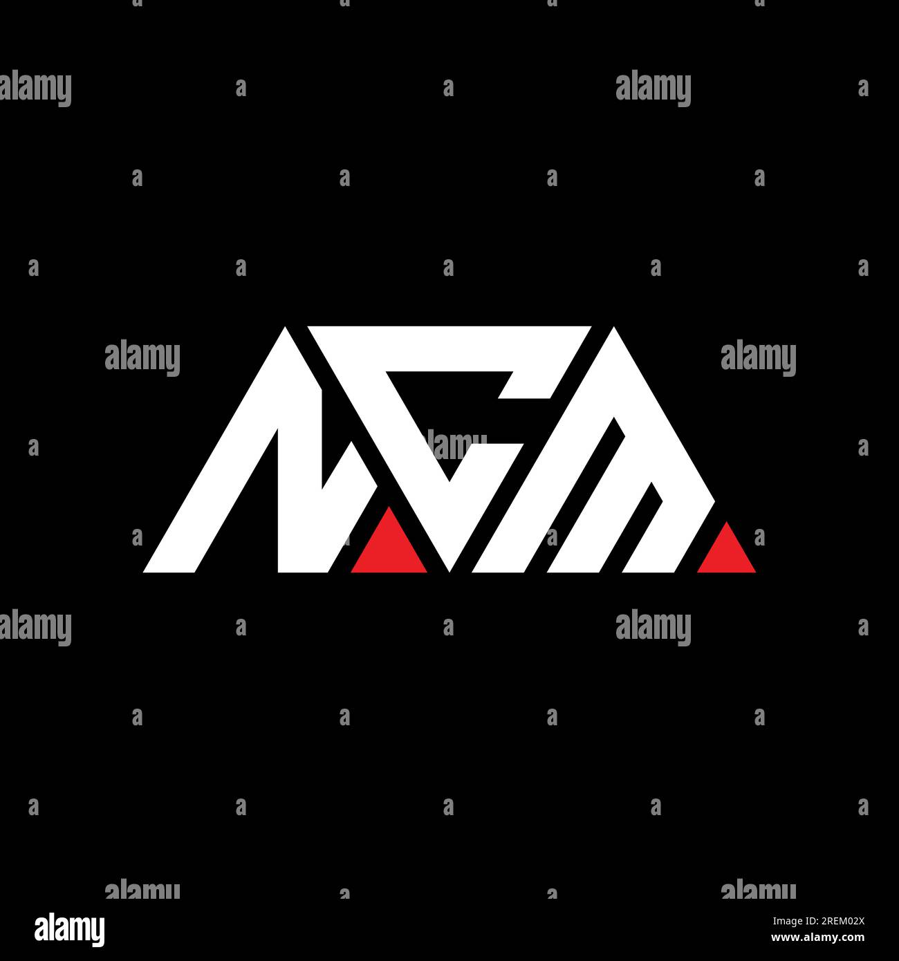 NCM triangle letter logo design with triangle shape. NCM triangle logo ...