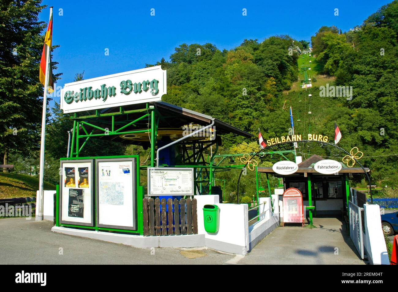 Cable car station, Burg Castle, Solingen, Bergisches Land, North Rhine ...