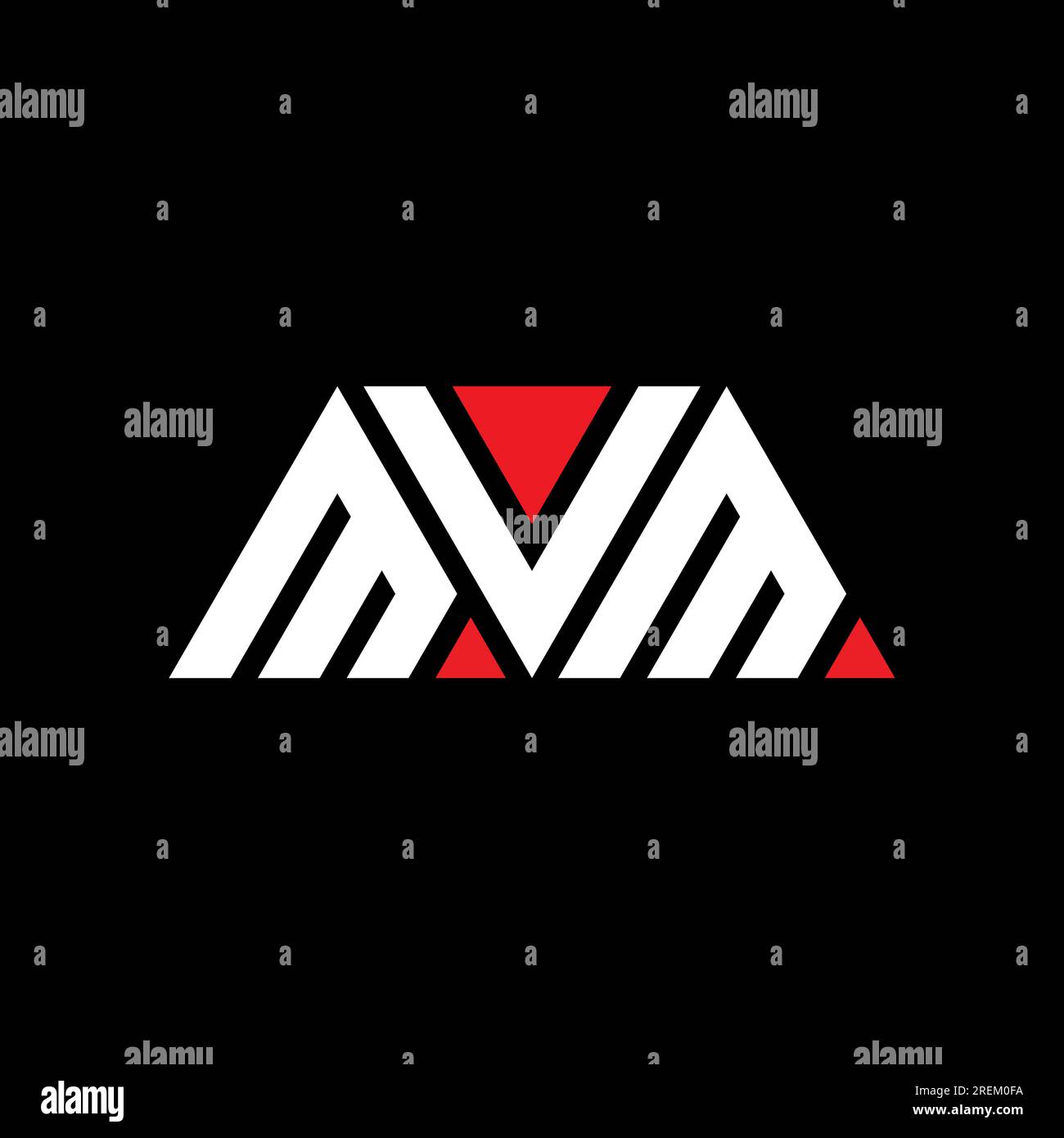 MVM triangle letter logo design with triangle shape. MVM triangle logo ...