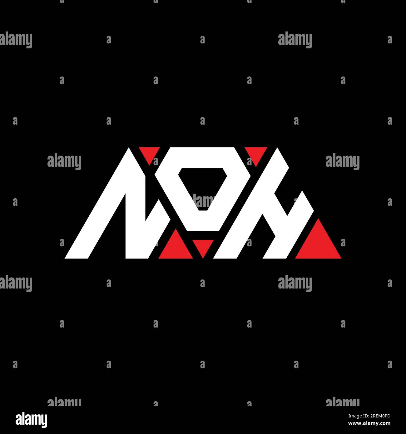 NOH triangle letter logo design with triangle shape. NOH triangle logo ...