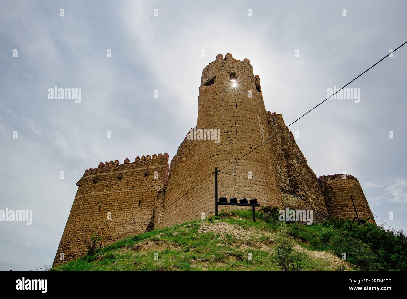 Ancient old fortress. Mukhrani Ksani Castle ruin in mountains Stock ...