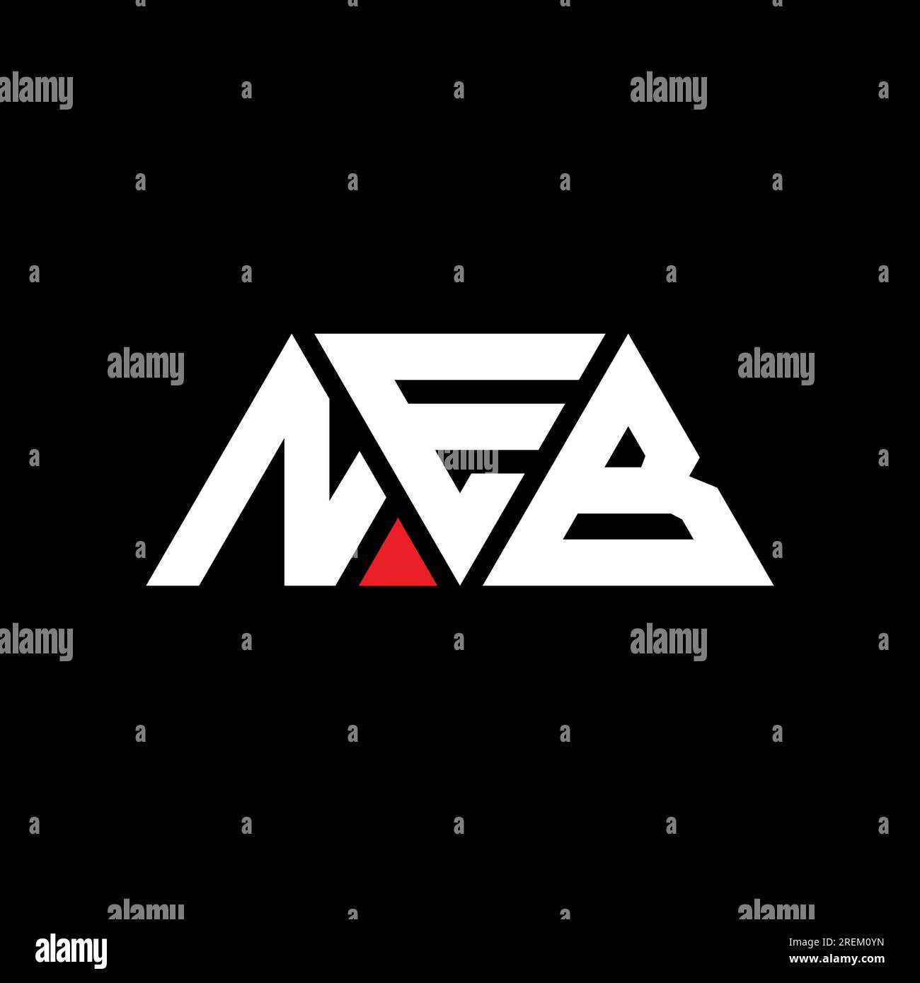 NEB triangle letter logo design with triangle shape. NEB triangle logo design monogram. NEB ...