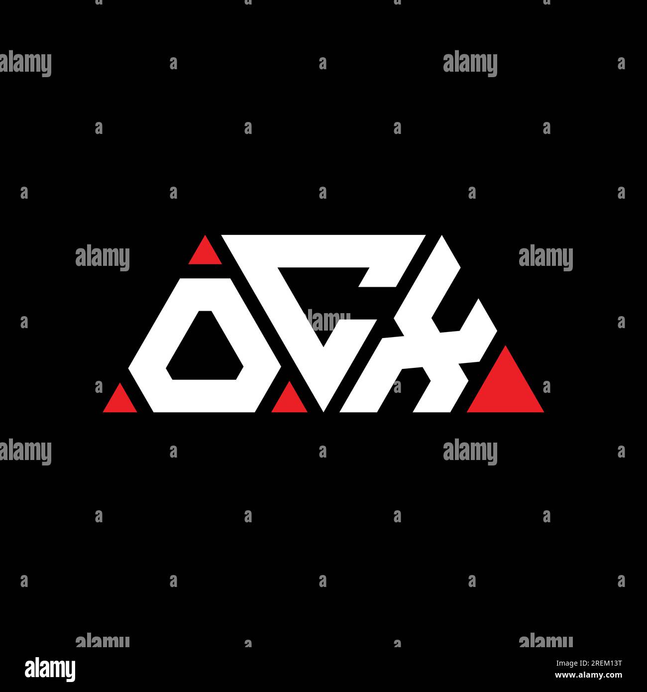OCX triangle letter logo design with triangle shape. OCX triangle logo ...