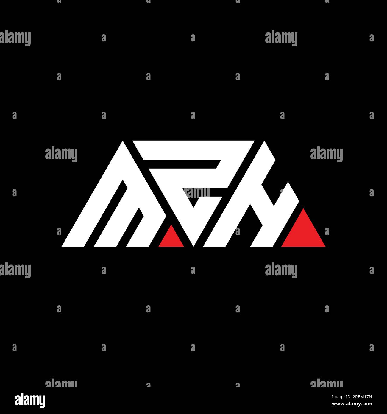 MZH triangle letter logo design with triangle shape. MZH triangle logo ...