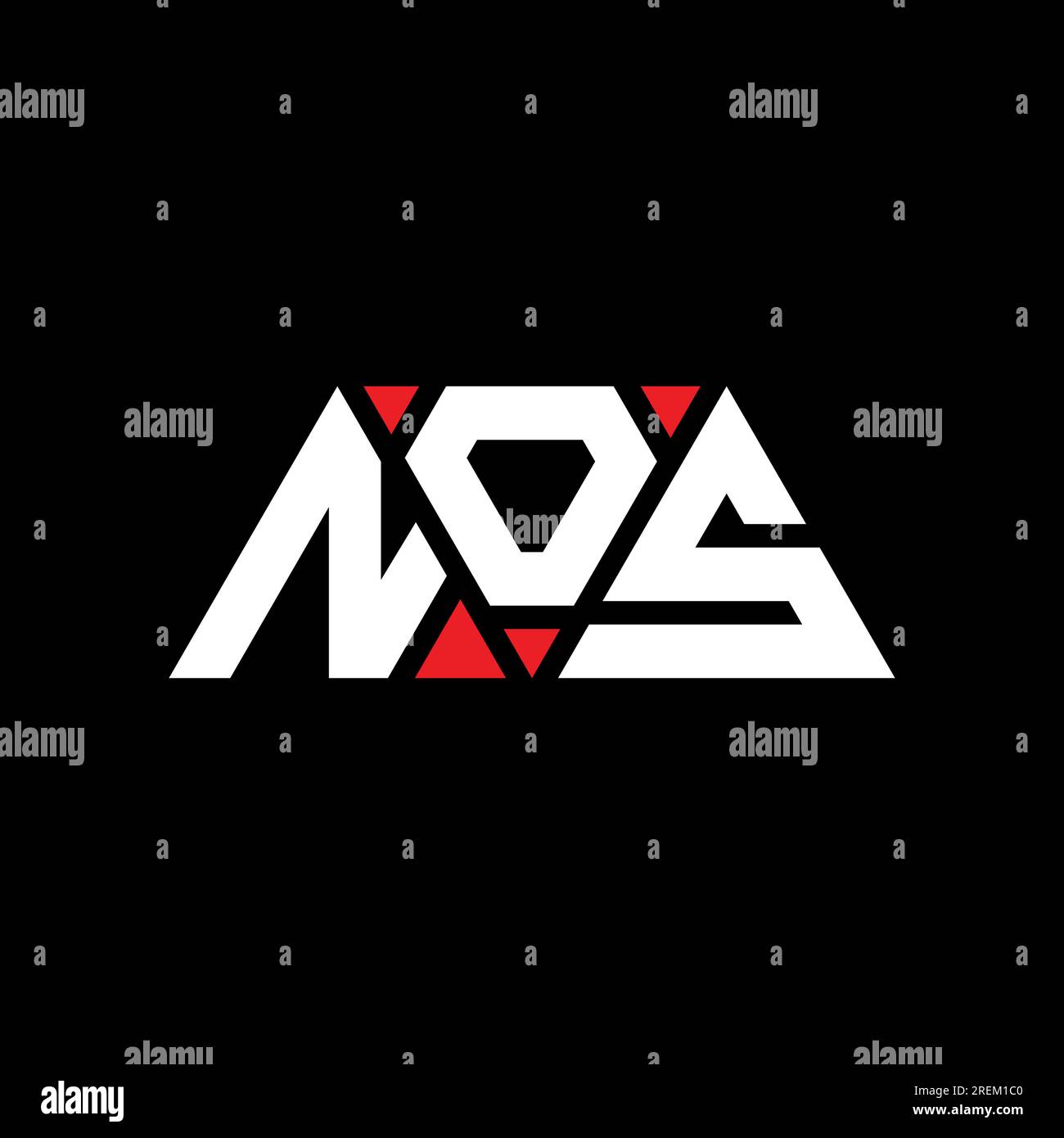 NOS triangle letter logo design with triangle shape. NOS triangle logo ...