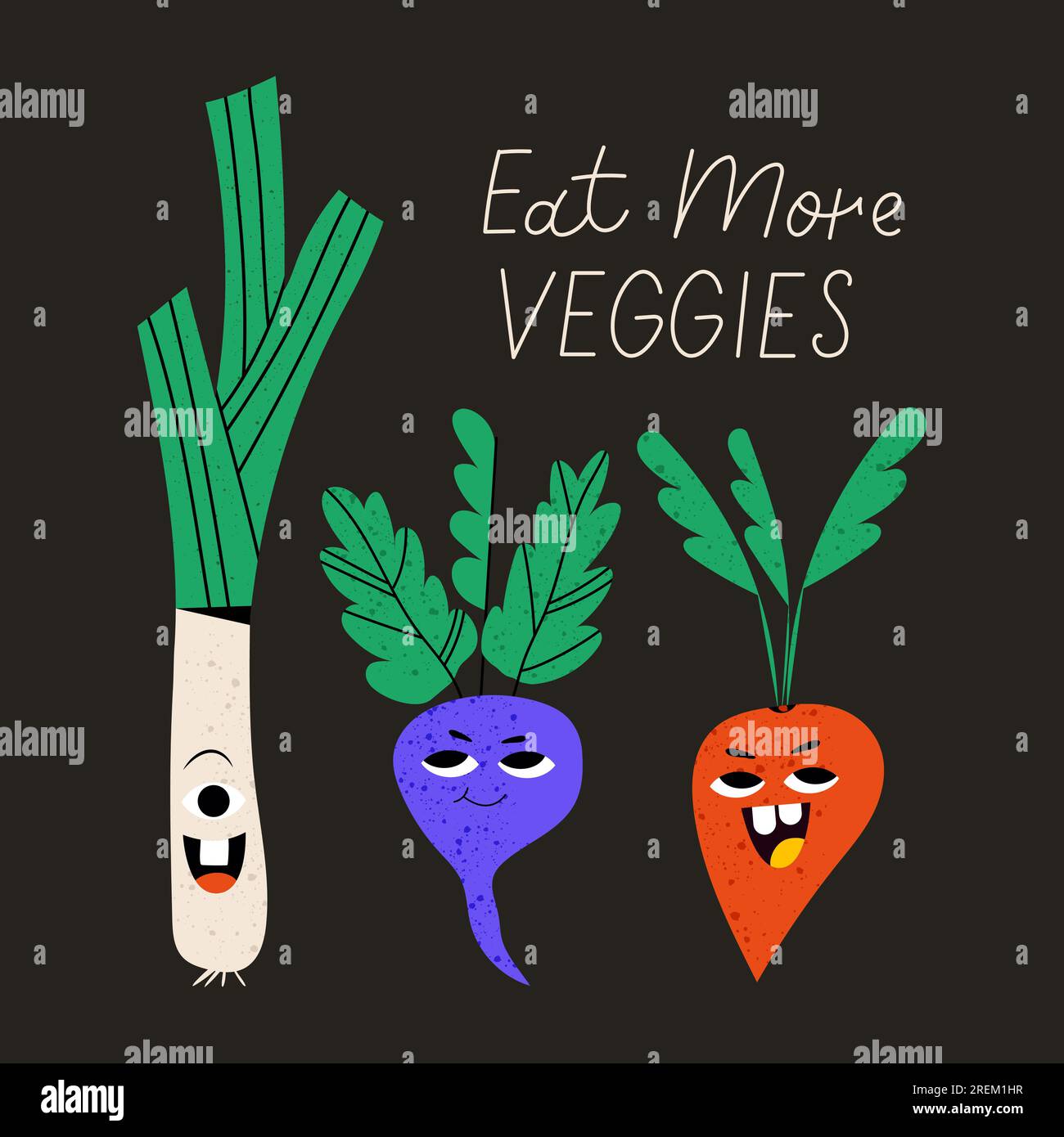 Vegetarian poster with slogan. Cute vegetable Stock Vector Image & Art ...
