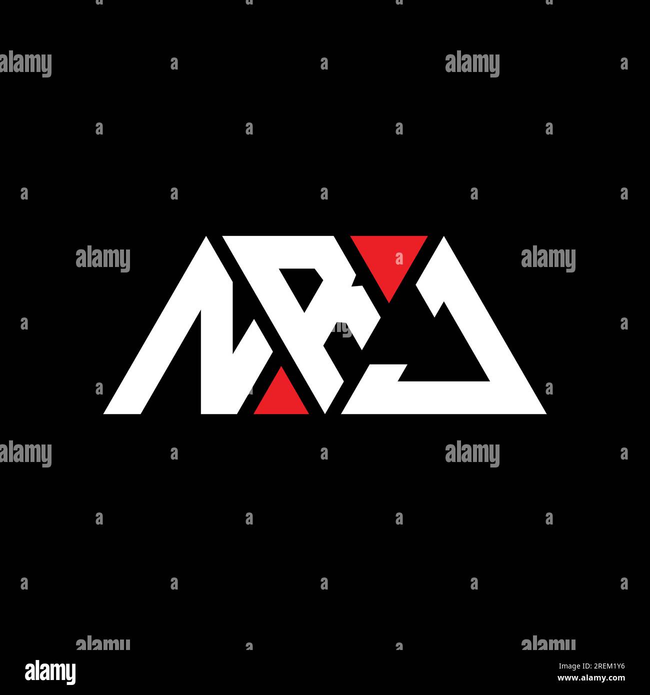 NRJ triangle letter logo design with triangle shape. NRJ triangle logo ...