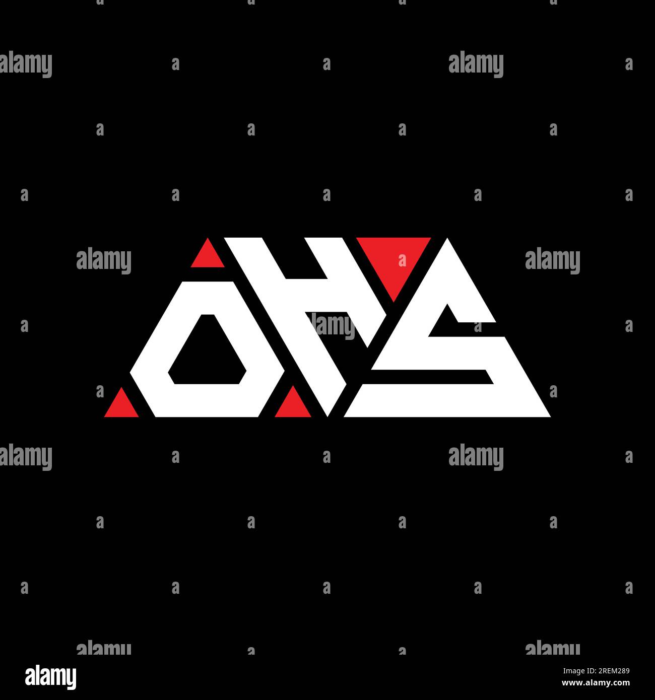 OHS triangle letter logo design with triangle shape. OHS triangle logo ...