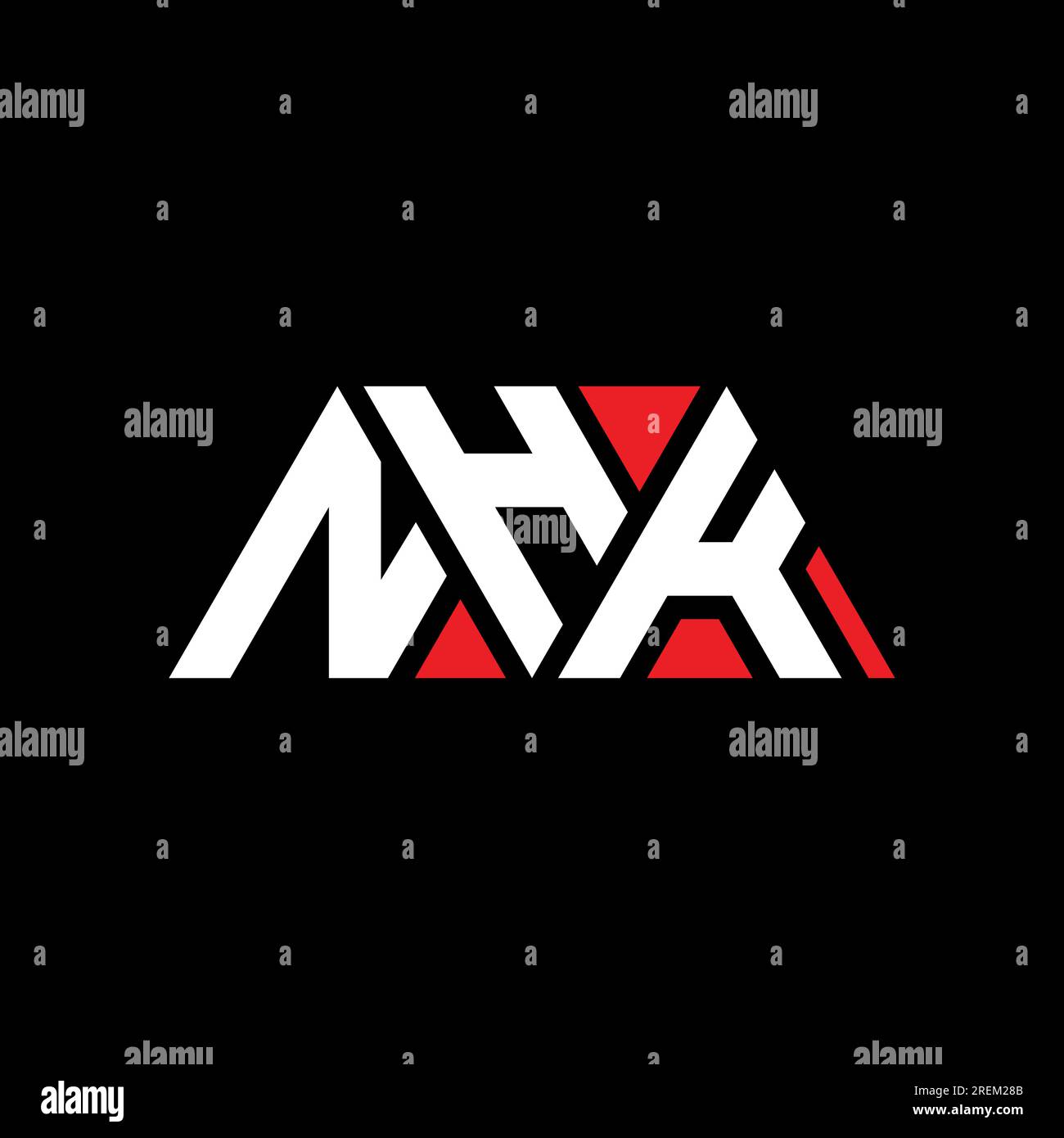 NHK triangle letter logo design with triangle shape. NHK triangle logo ...