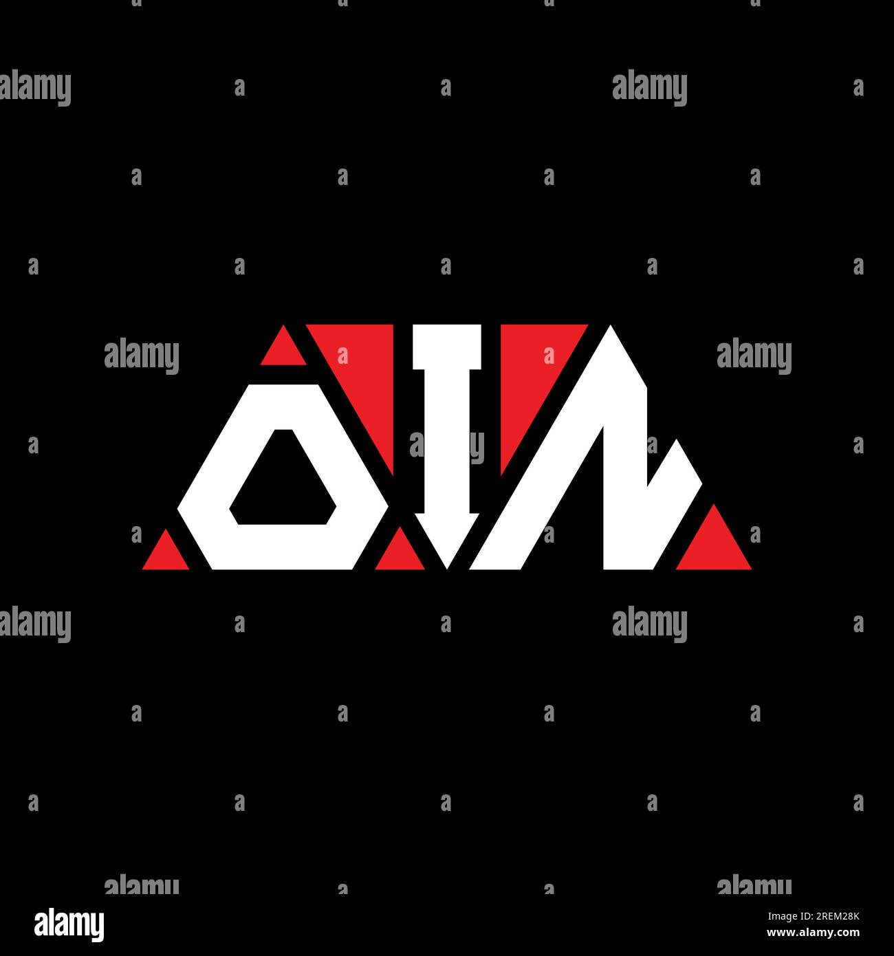 OIN triangle letter logo design with triangle shape. OIN triangle logo ...
