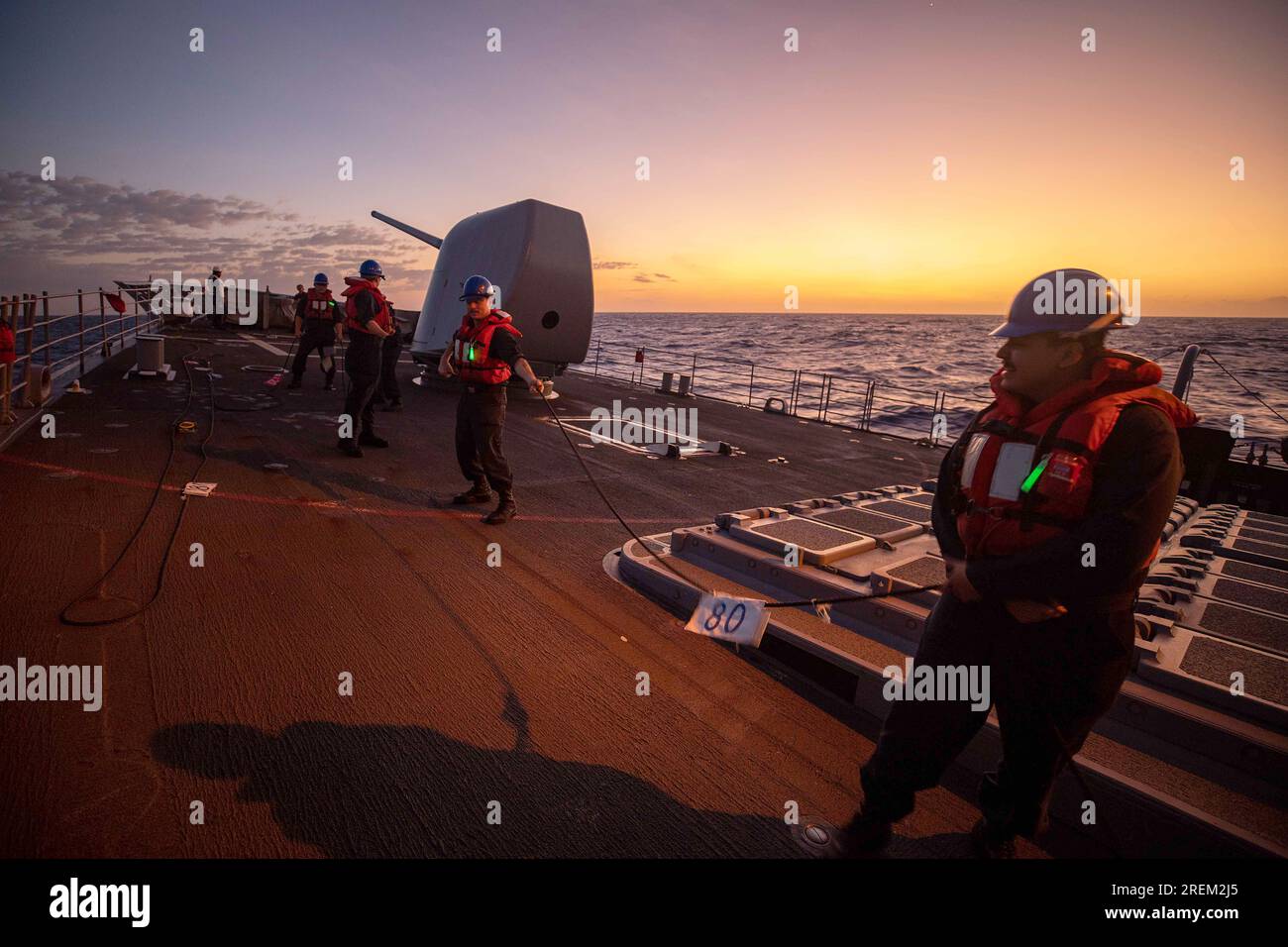 USS Antietam (CG 54), Indian Ocean on July 23, 2023. U.S. Navy photo by ...