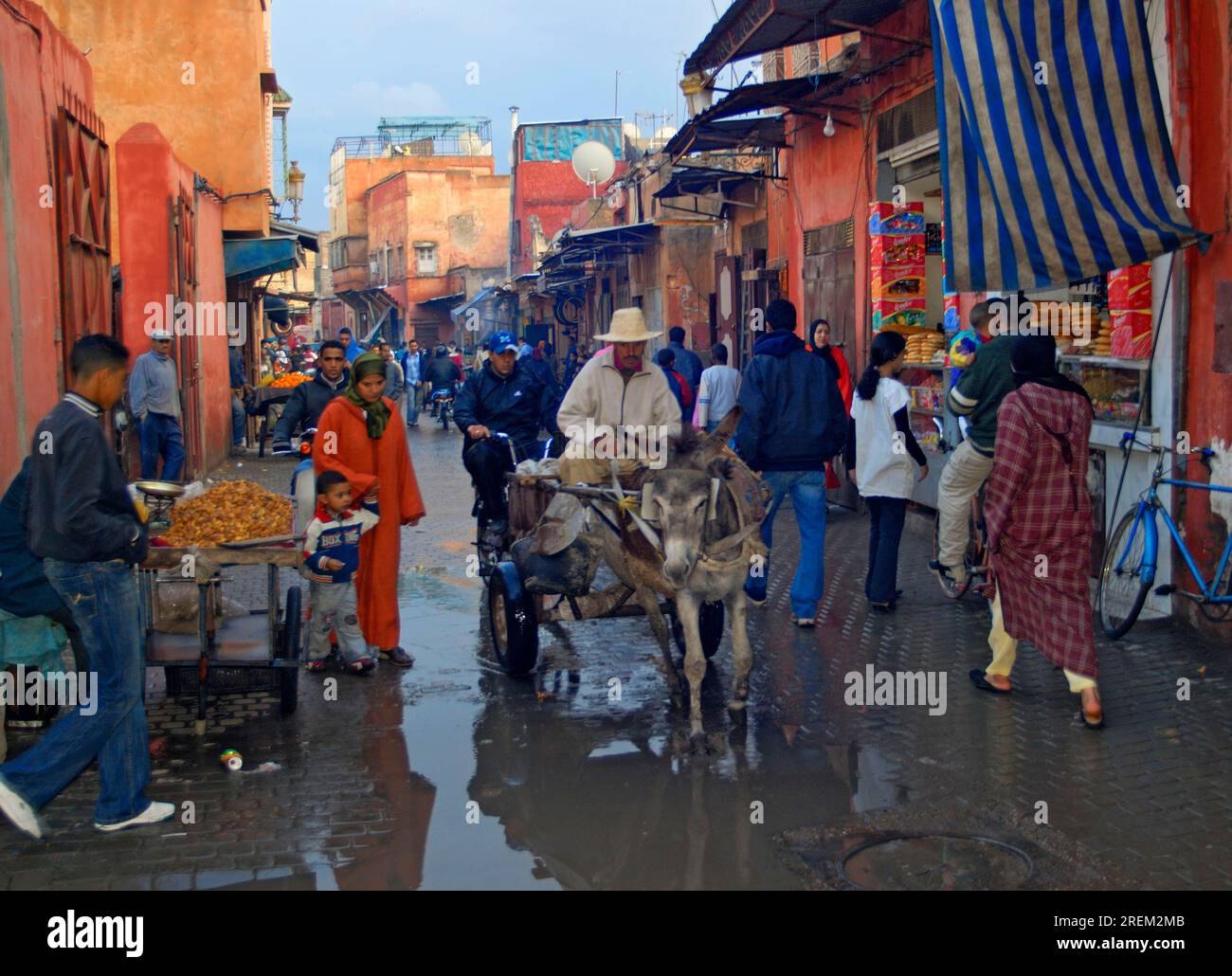 Street scene, Medina, Marrakech, Marrakesh, Morocco Stock Photo - Alamy