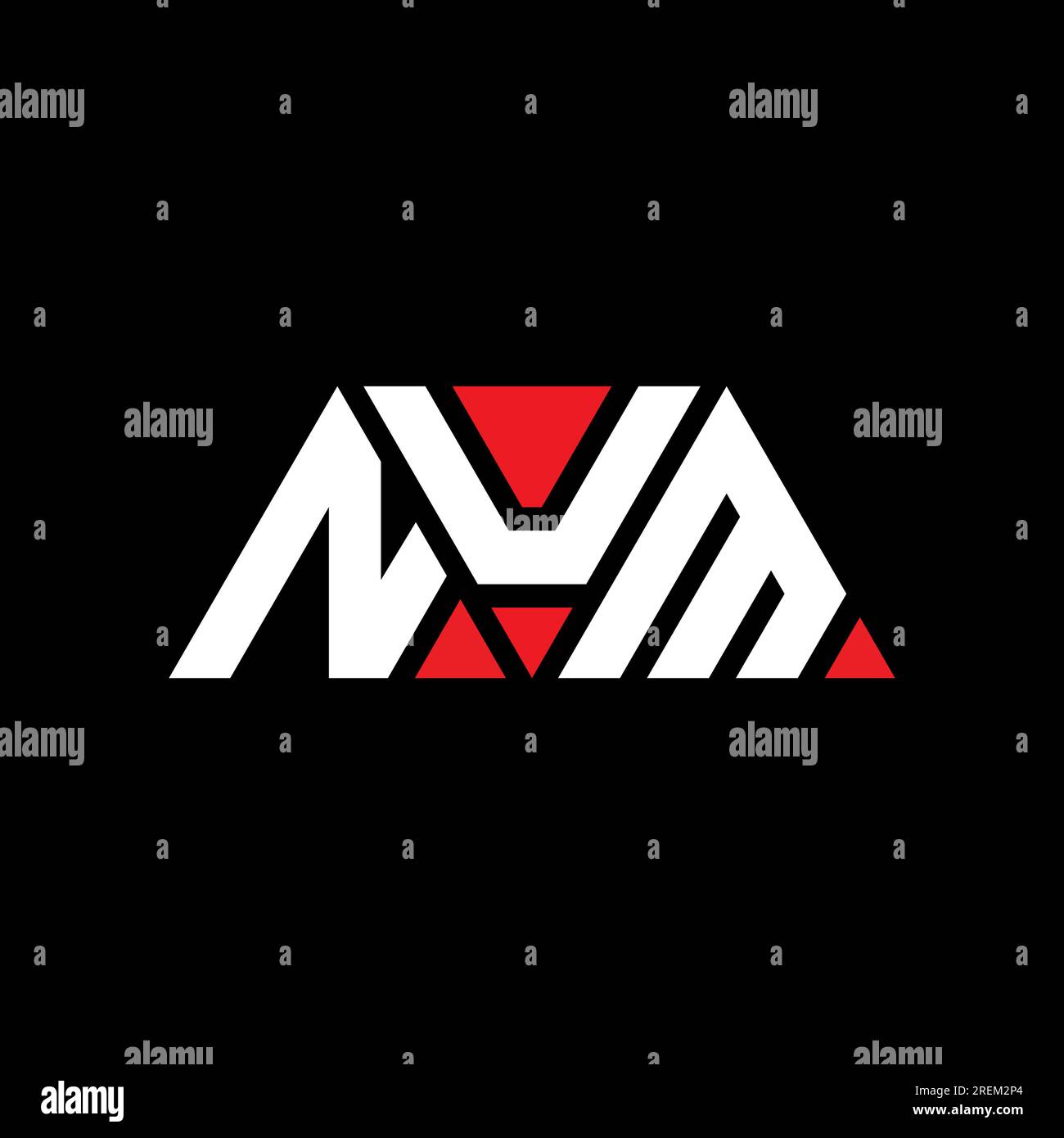 NUM triangle letter logo design with triangle shape. NUM triangle logo design monogram. NUM ...