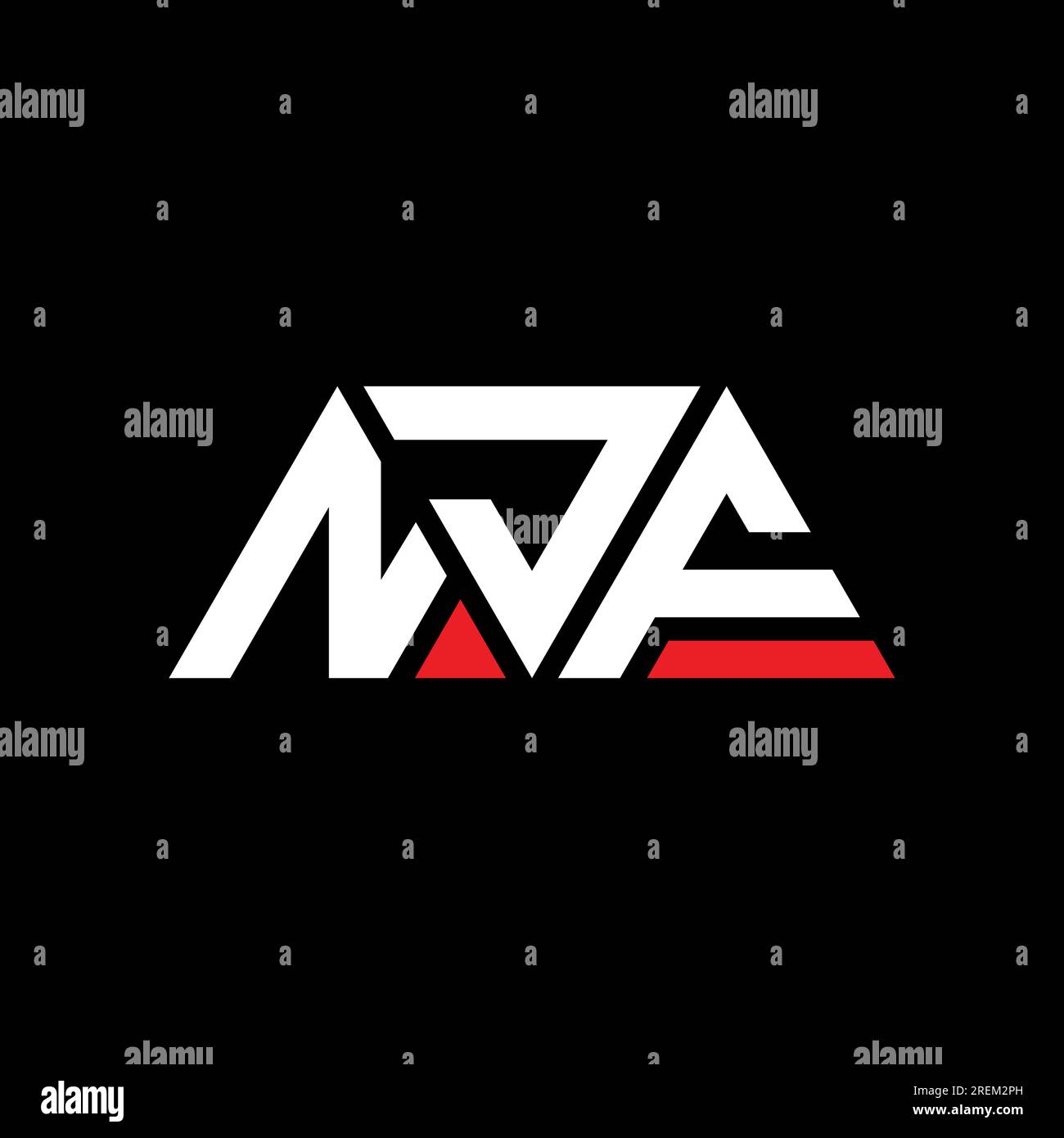 NJF triangle letter logo design with triangle shape. NJF triangle logo ...