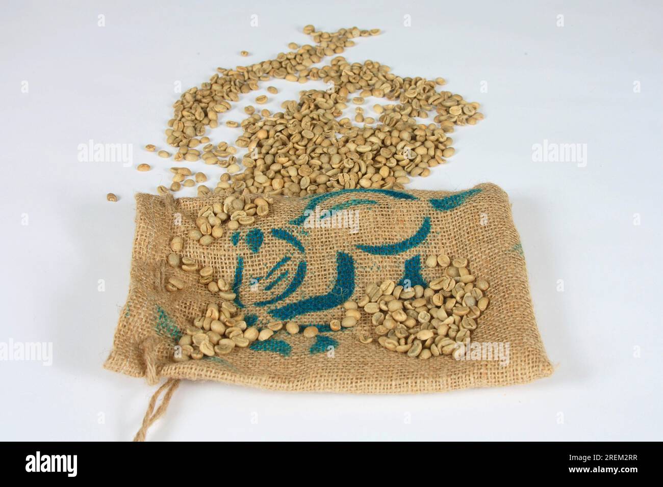 Sachet of coffee bean (Coffea arabica), Kopi Luwak, raw, coffee bean ...