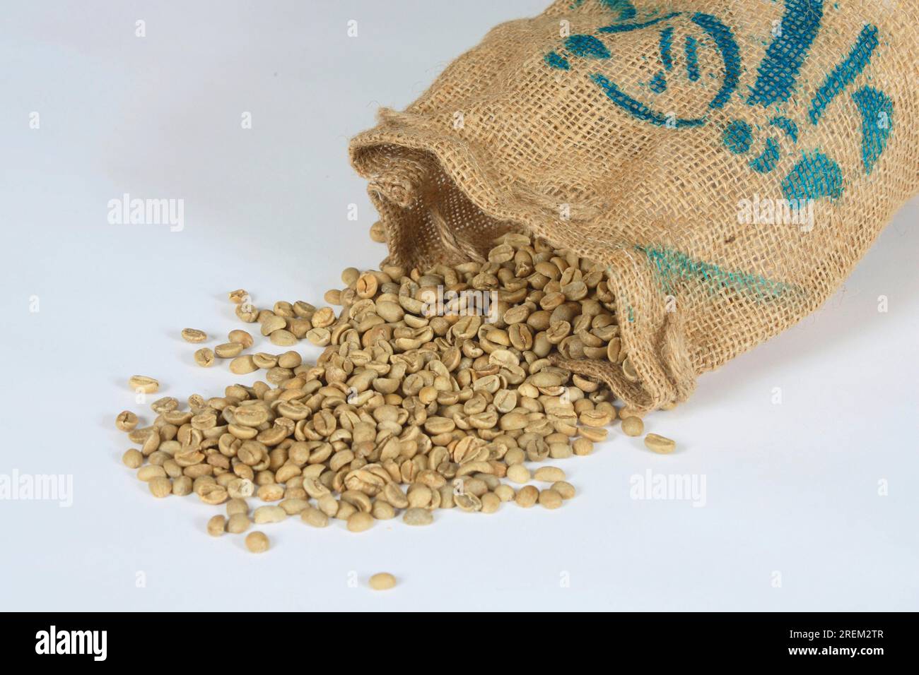 Sachet of coffee bean (Coffea arabica), Kopi Luwak, raw, coffee bean ...