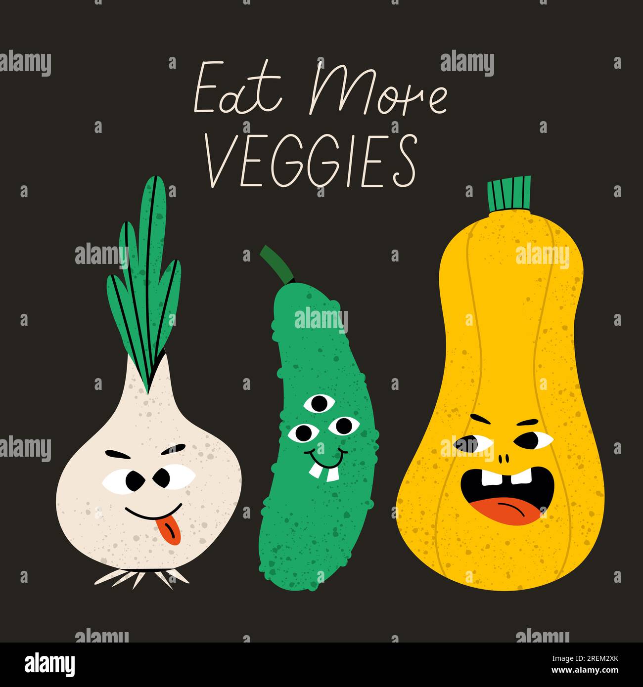 Vegetarian poster with slogan. Cute vegetable Stock Vector Image & Art ...