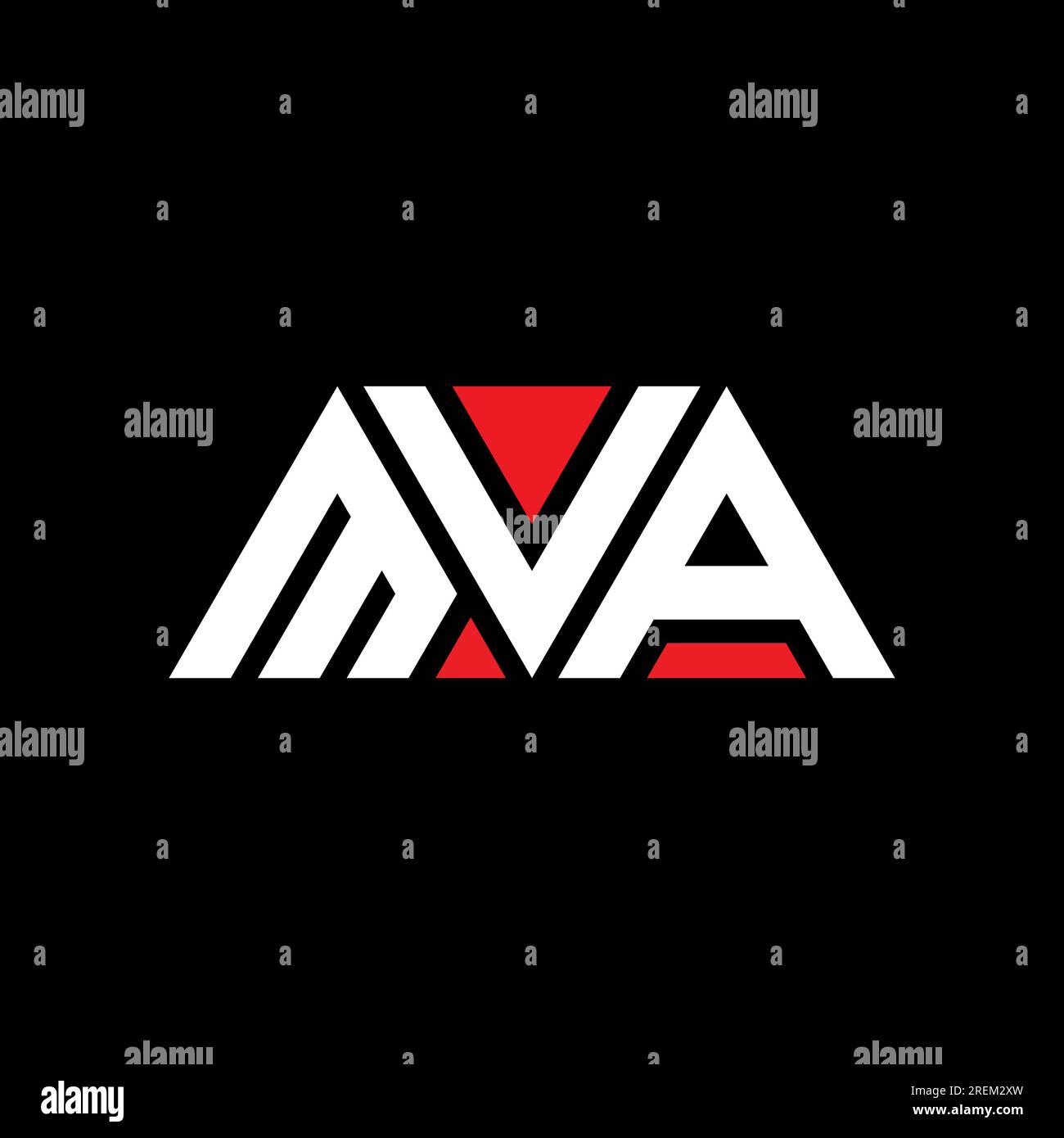 MVA triangle letter logo design with triangle shape. MVA triangle logo ...